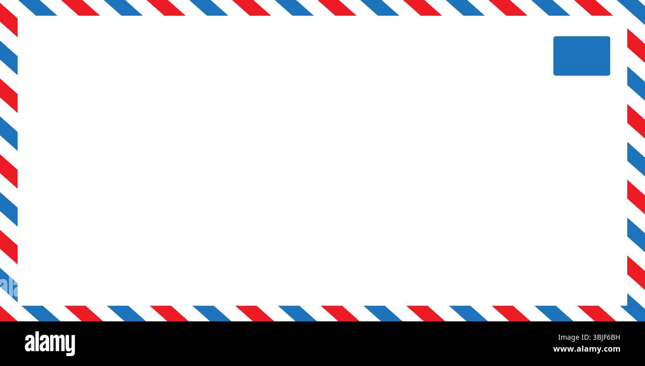 Vintage airmail envelope frame. Empty blank. Retro air mail postcard ...