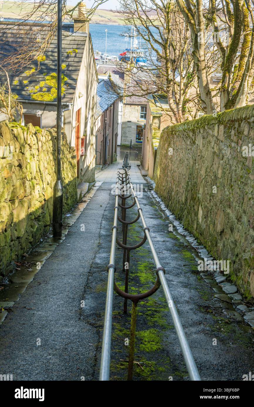 A quiet stroll through the historic lanes of Lerwick, Shetland — stone walls, winding alleys ...