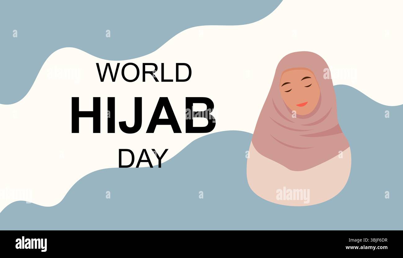 World Hijab Day, 1 February. Banner featuring a woman in a hijab ...