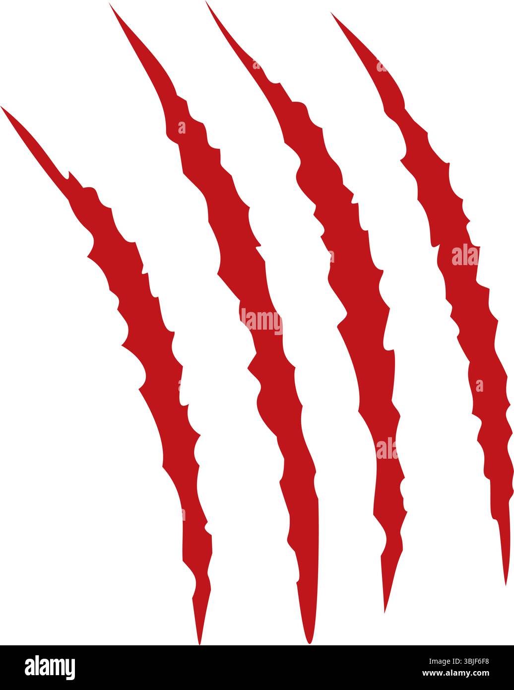 Red claws scratche animal. Four scratches shape. Wild animal claw marks ...