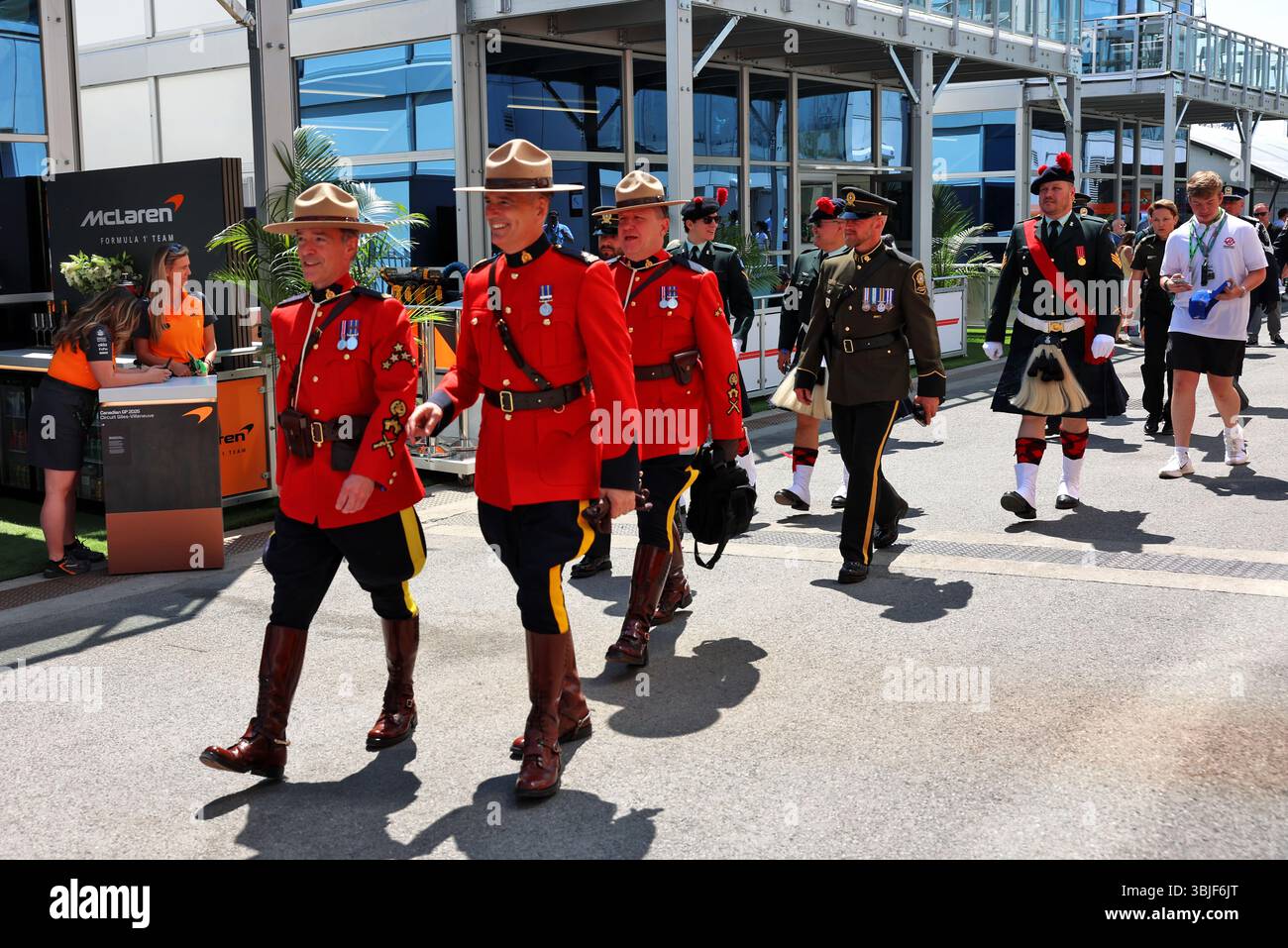 Montreal, Canada. 15th June, 2025. Paddock atmosphere - mounted police ...
