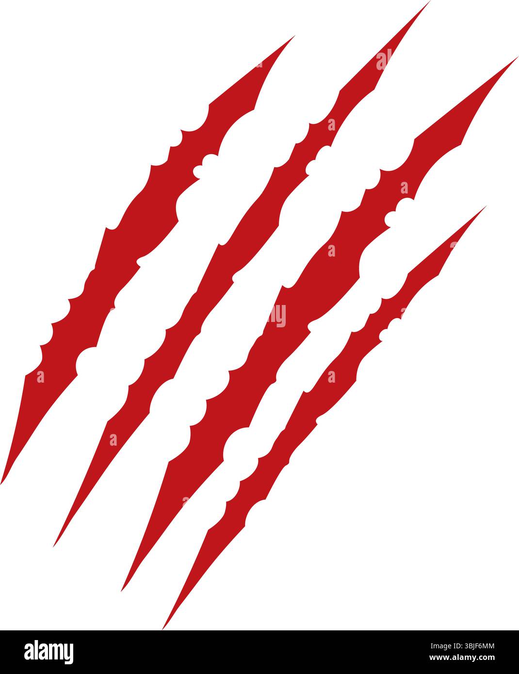 Red claws scratche animal. Four scratches shape. Wild animal claw marks ...