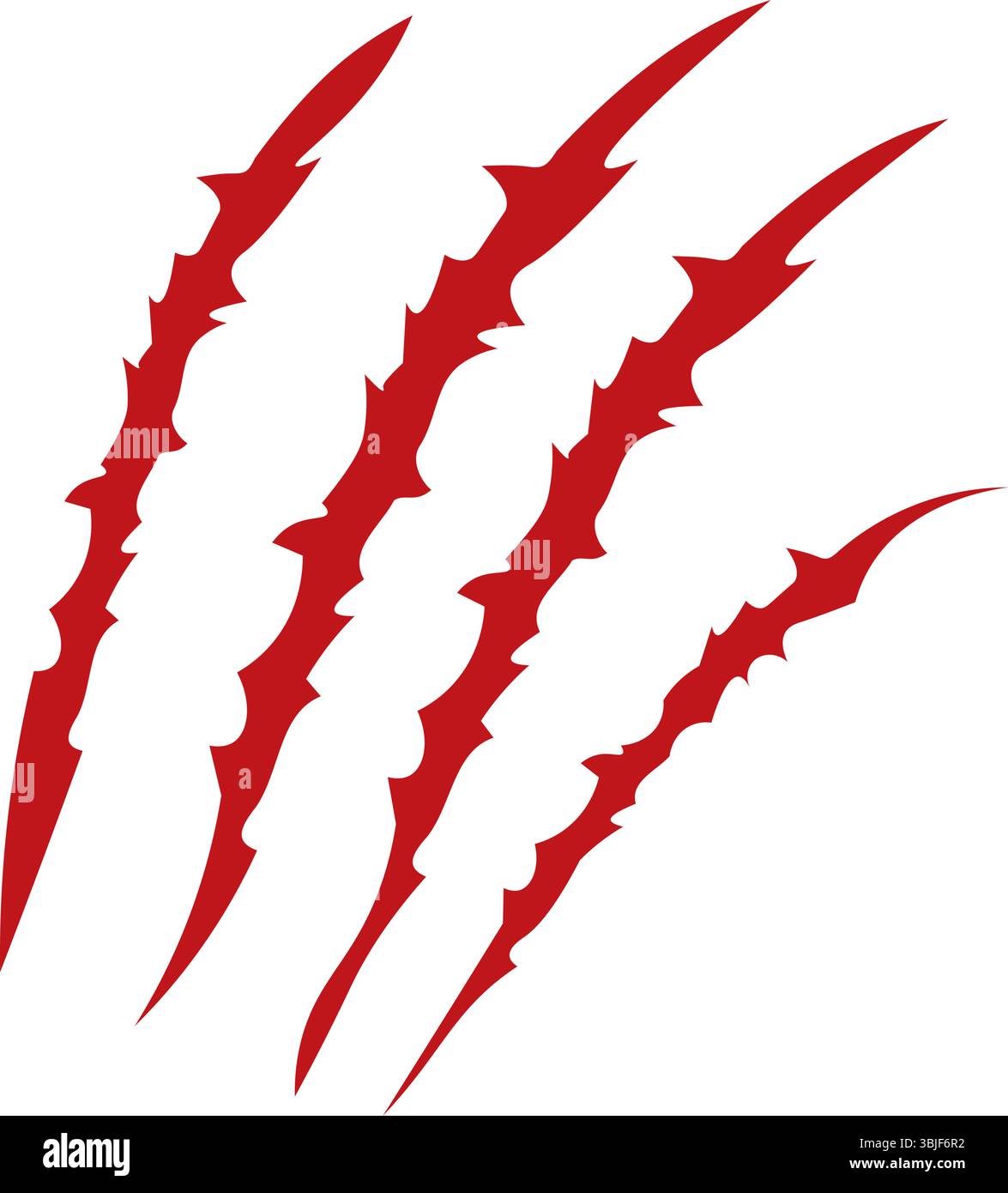 Red claws scratche animal. Four scratches shape. Wild animal claw marks ...