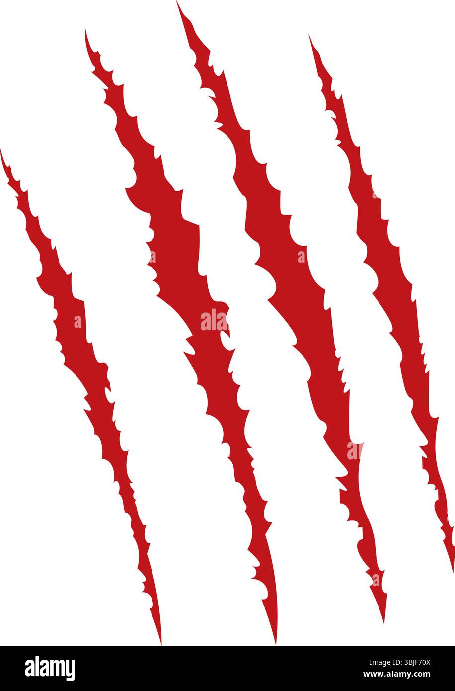 Red claws scratche animal. Four scratches shape. Wild animal claw marks ...