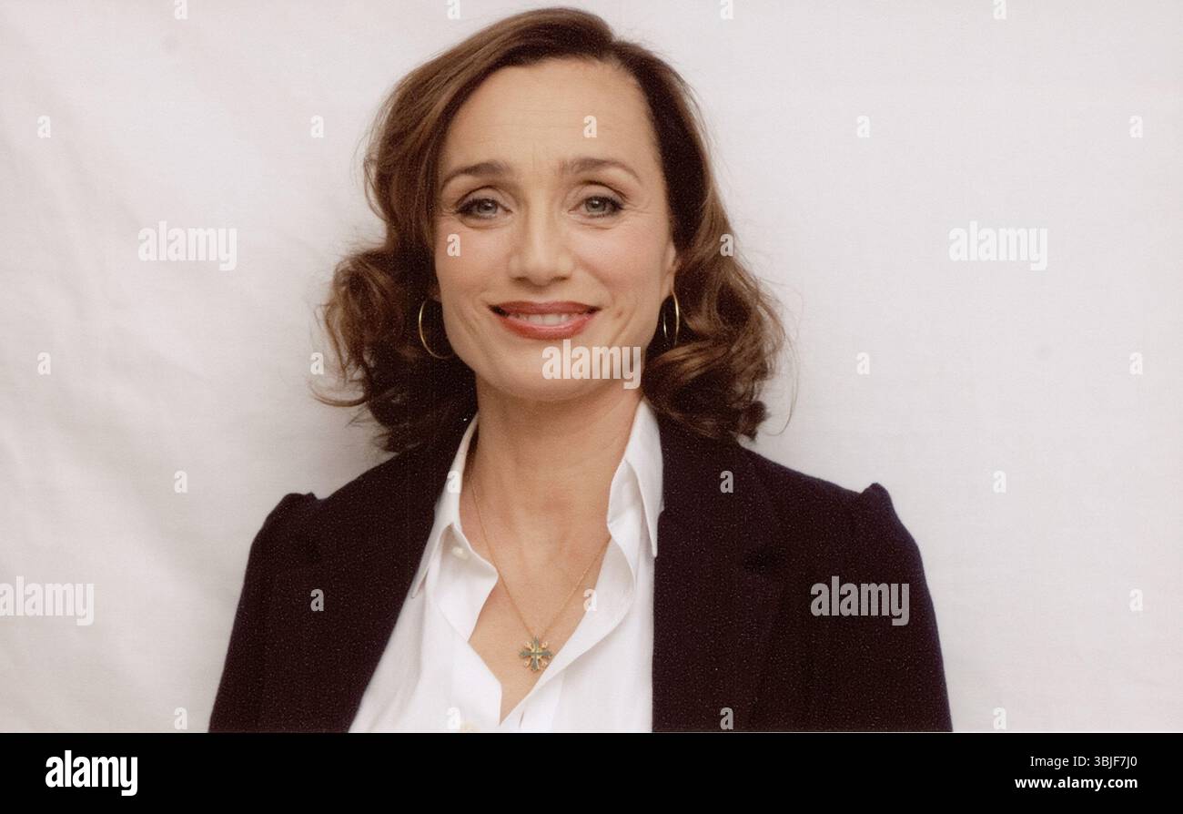 Retro celebrity portraits - Kristen Scott Thomas, at a press conference ...