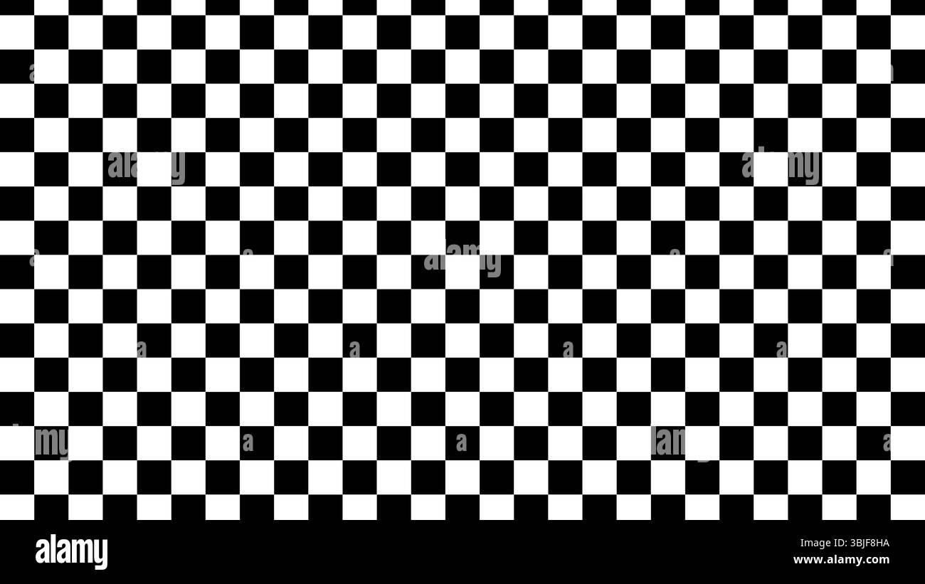 A black and white square pattern. A checked black and white background ...