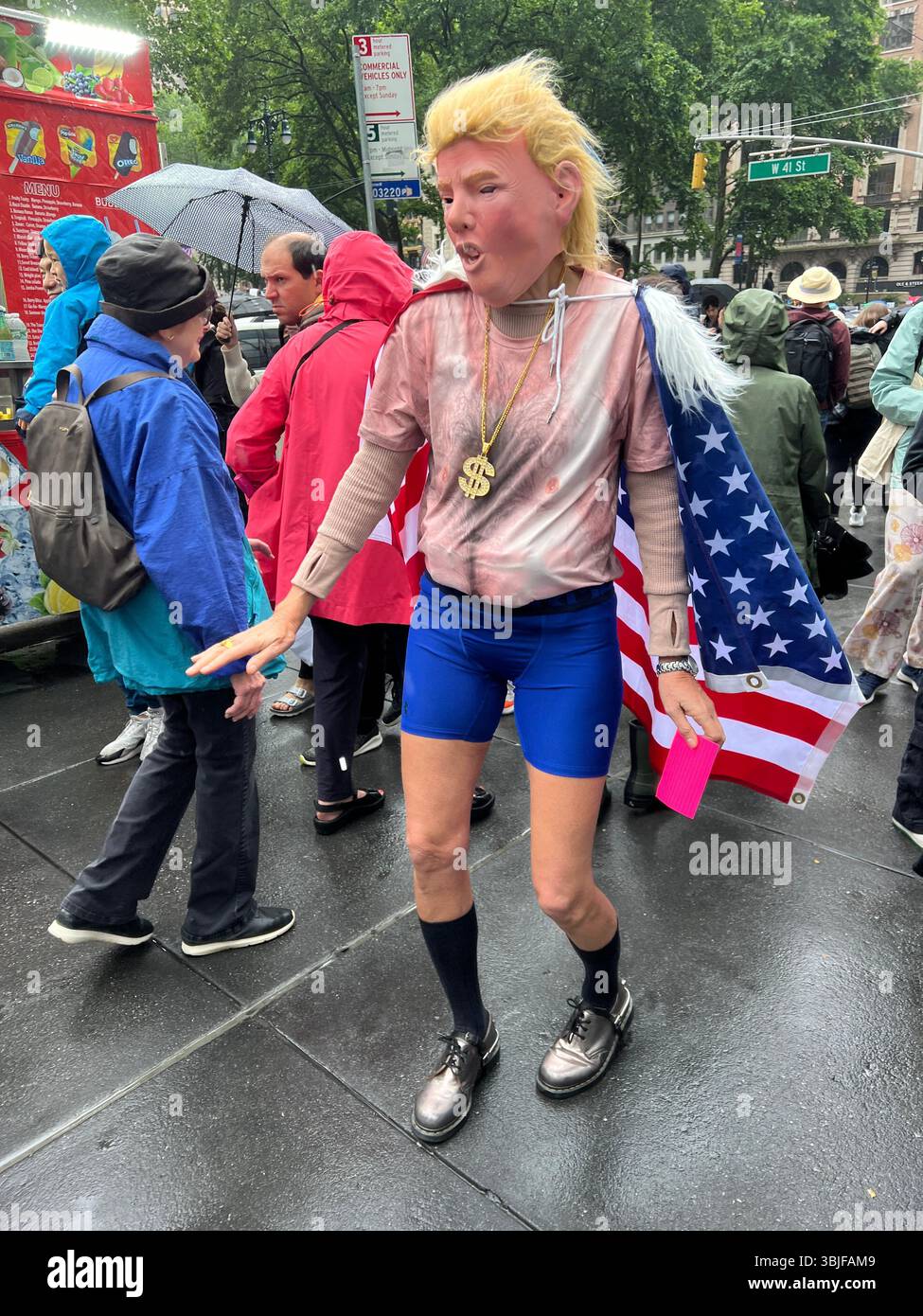 Protesters march down Fifth Avenue in New York City for the "No Kings ...