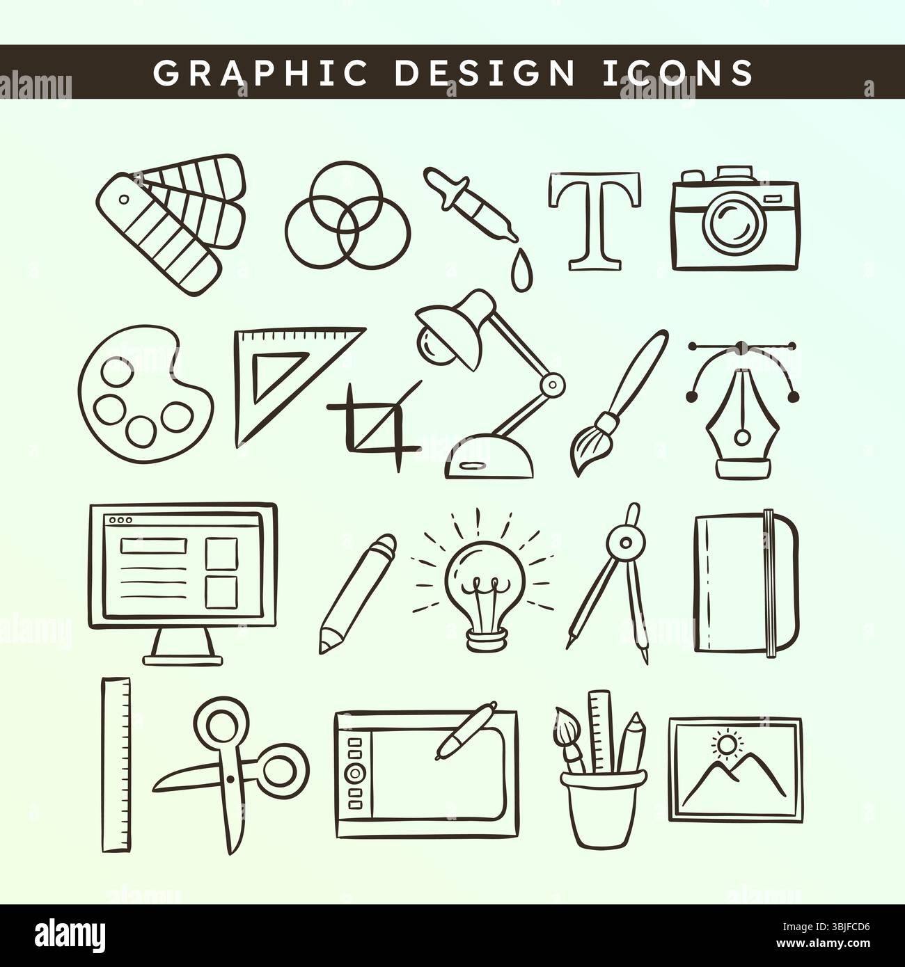 Cute hand-drawn graphic design doodle Icons, perfect for sticker ...