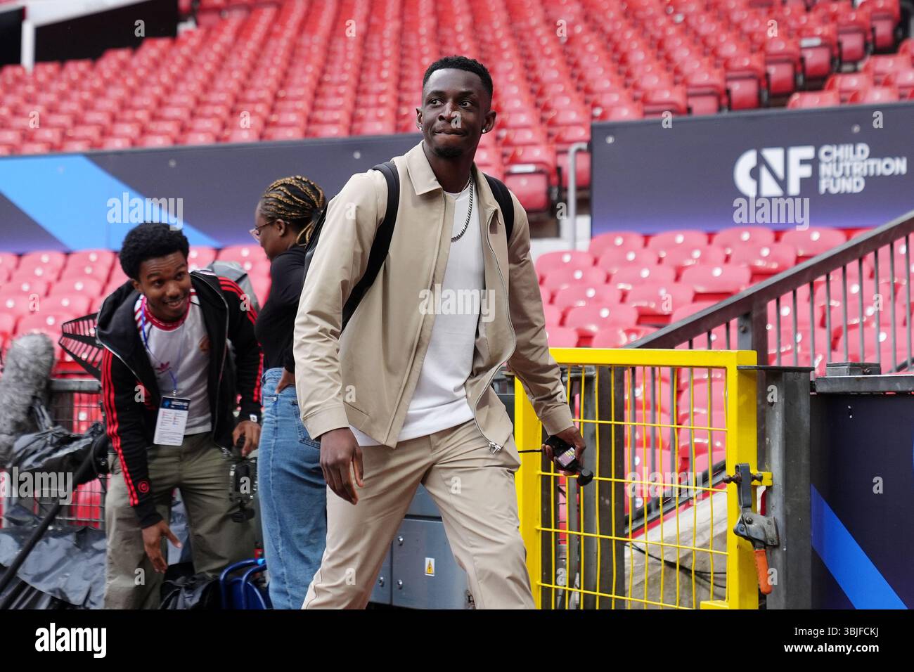 World XI's Tobi Brown arrives ahead of Soccer Aid for UNICEF 2025 at ...