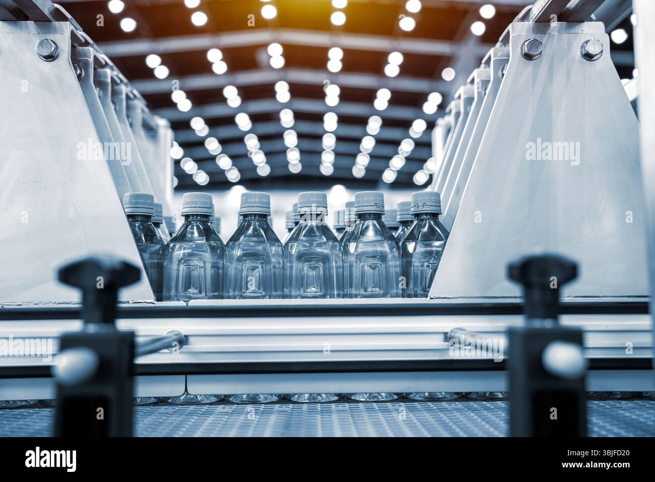The hi-technology of drinking water manufacturing process. The empty ...
