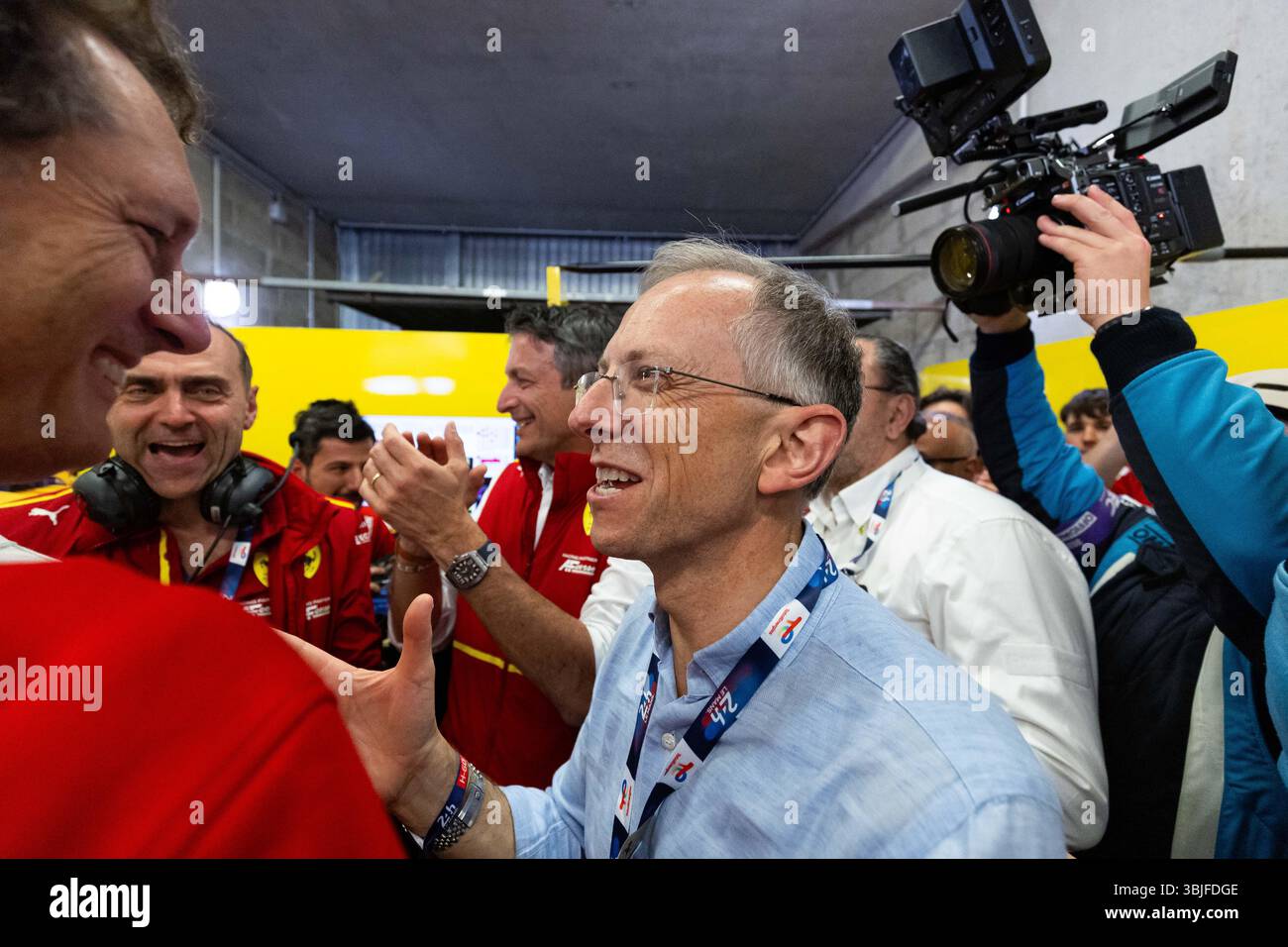 Celebration in the 83 KUBICA Robert (pol), YE Yifei (chn), HANSON Philip (gbr), AF Corse ...