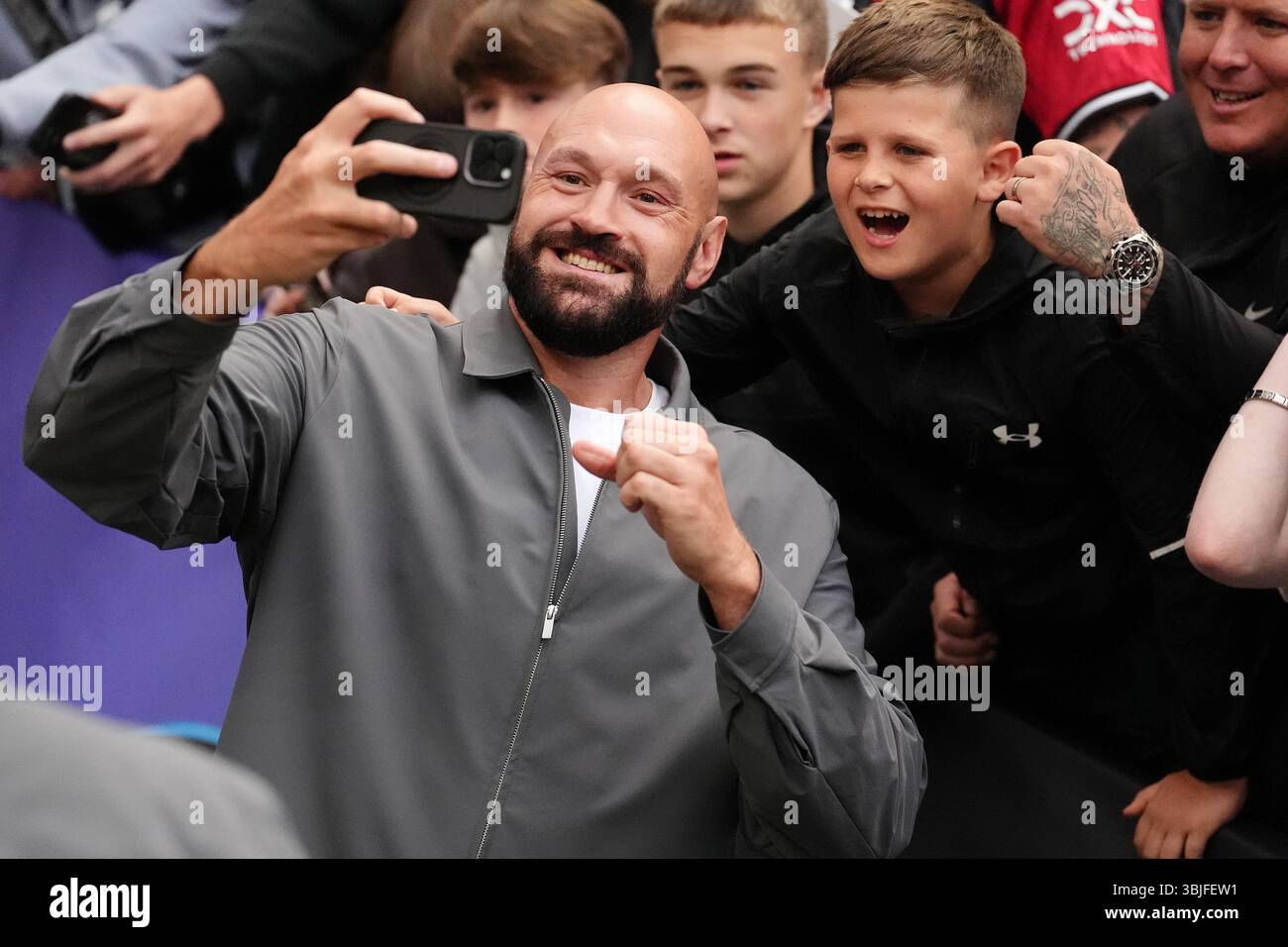 England coach Tyson Fury poses for a photo during Soccer Aid for UNICEF ...