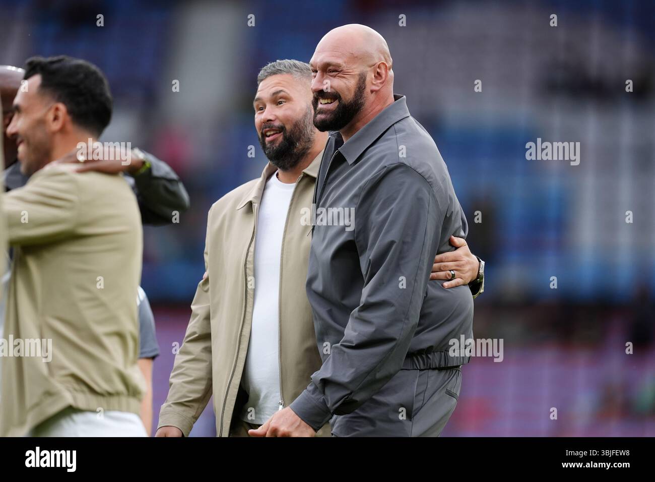 England coach Tyson Fury (right) and World XI's Tony Bellew ahead of ...