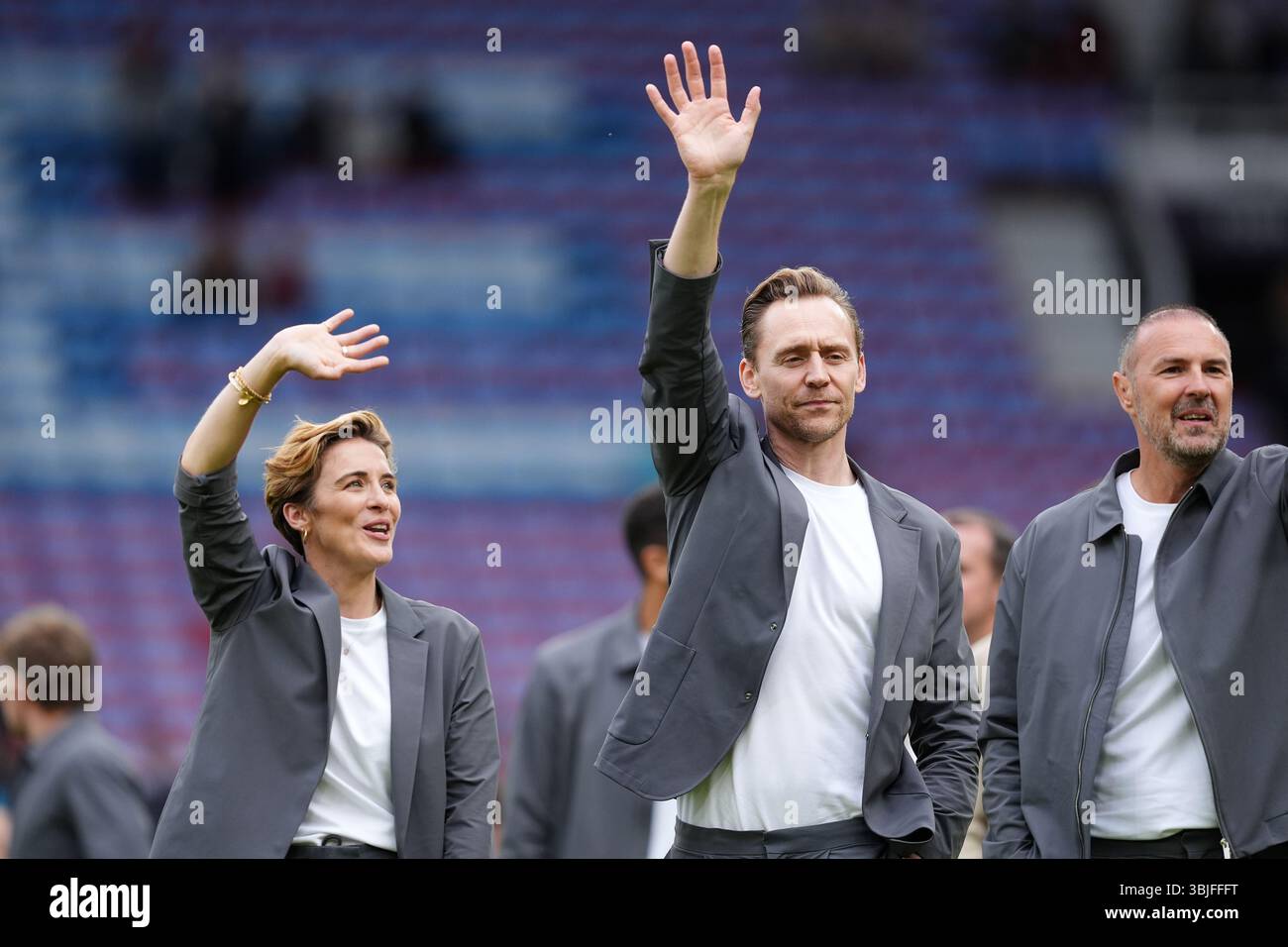 England's Vicky McClure (left) and Tom Hiddleston during Soccer Aid for ...