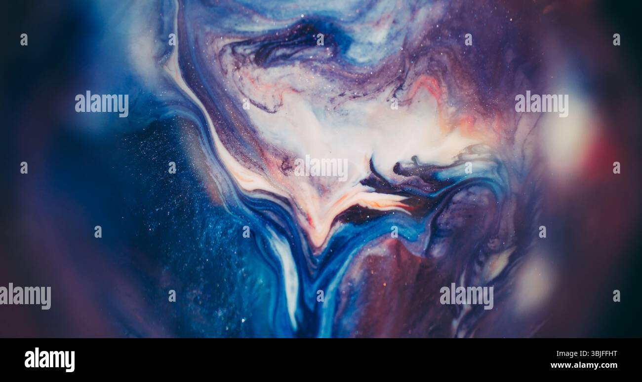 Shiny blend. Blur paint water. Blue orange purple color sparkling ...