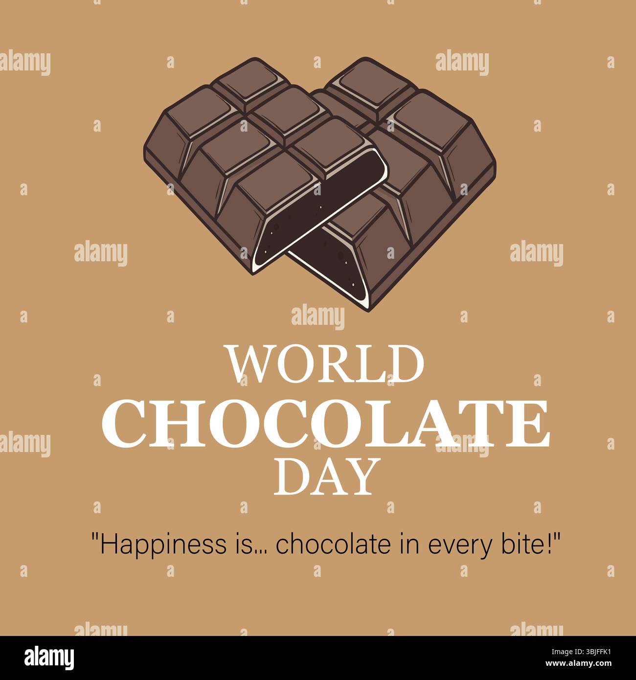 Brown World Chocolate Day Poster with Chocolate Block and Quote Stock ...