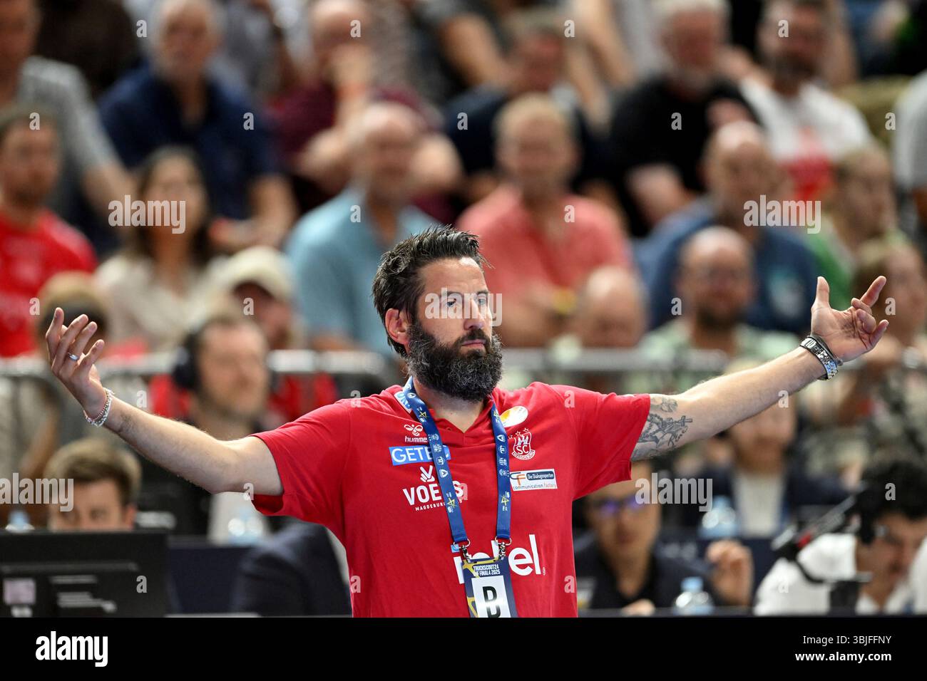 Magdeburg's coach Bennet Wiegert gestures during the Handball Champions ...