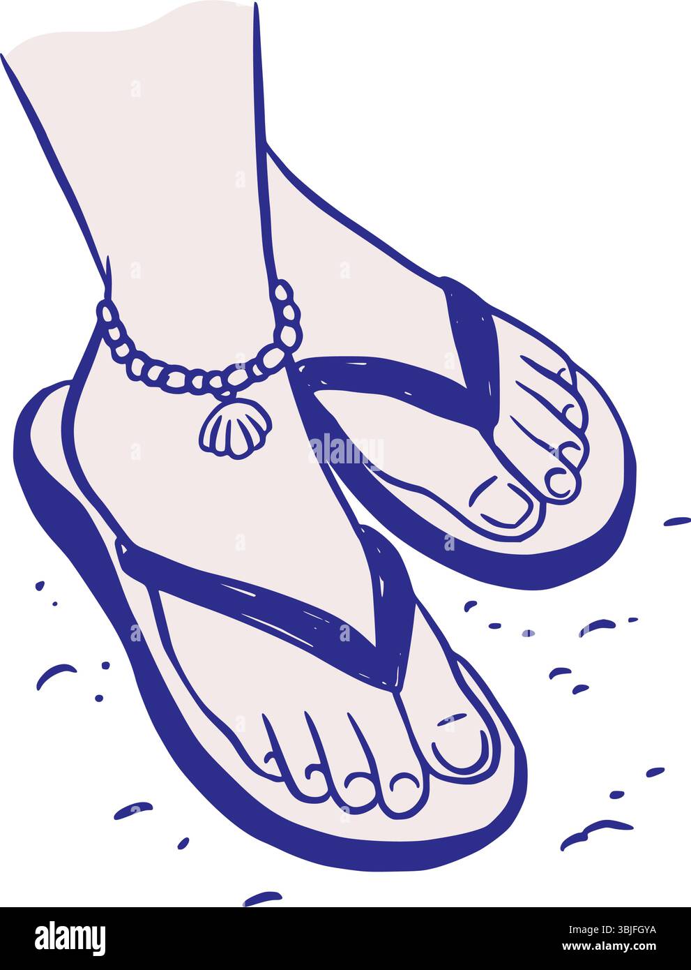 Beach Shoe Flip-flop Sandals Footwear Legs Walking on the Beach Summer ...