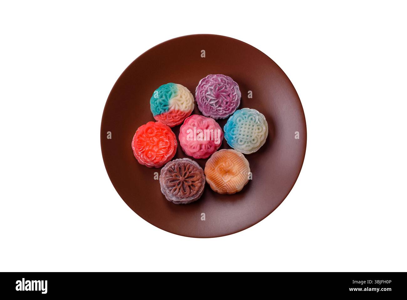 Chinese mooncake is an Asian sweet dessert with a coating of rice dough ...