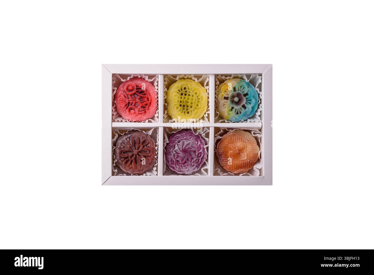 Chinese mooncake is an Asian sweet dessert with a coating of rice dough ...