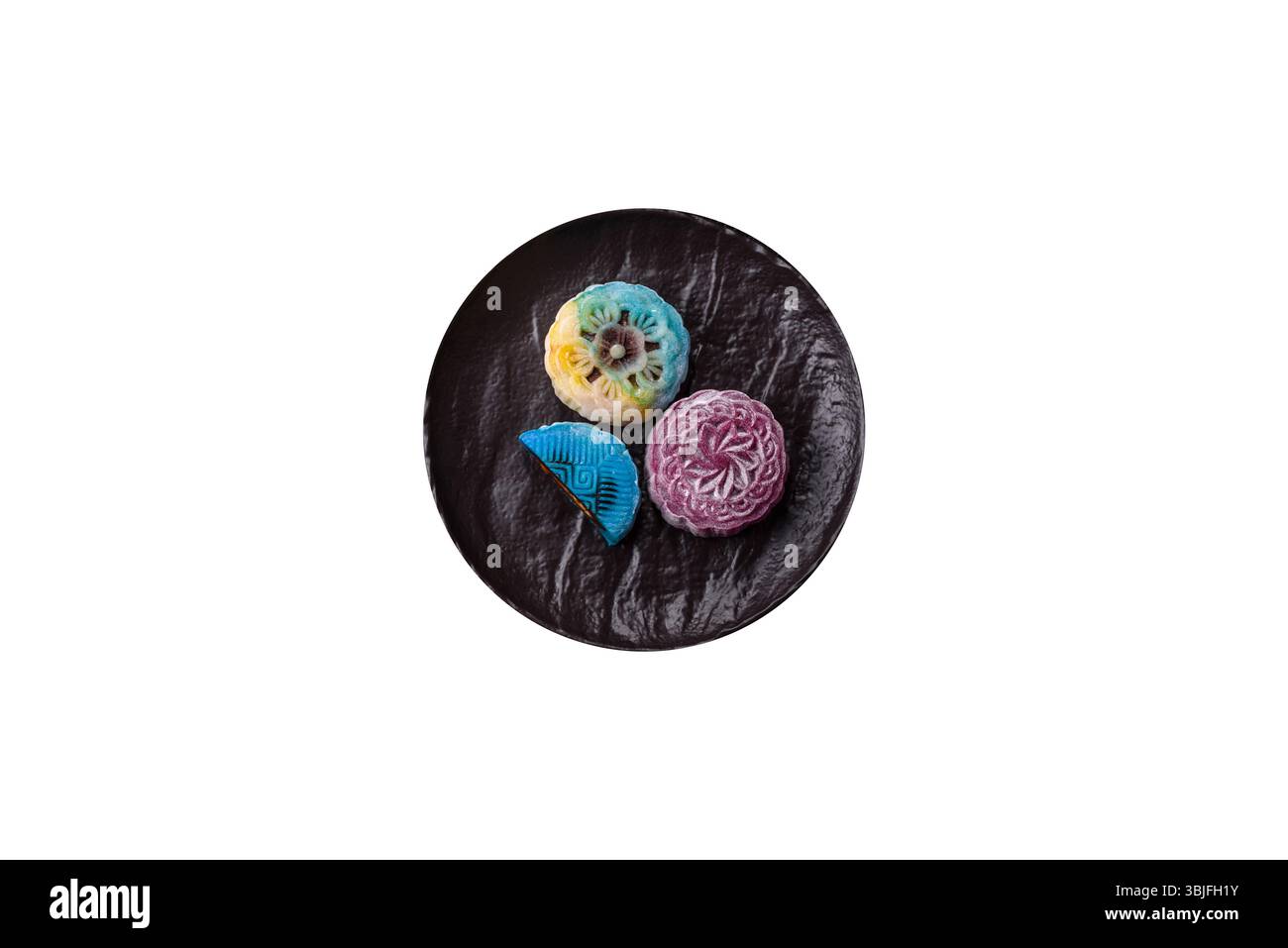 Chinese mooncake is an Asian sweet dessert with a coating of rice dough ...