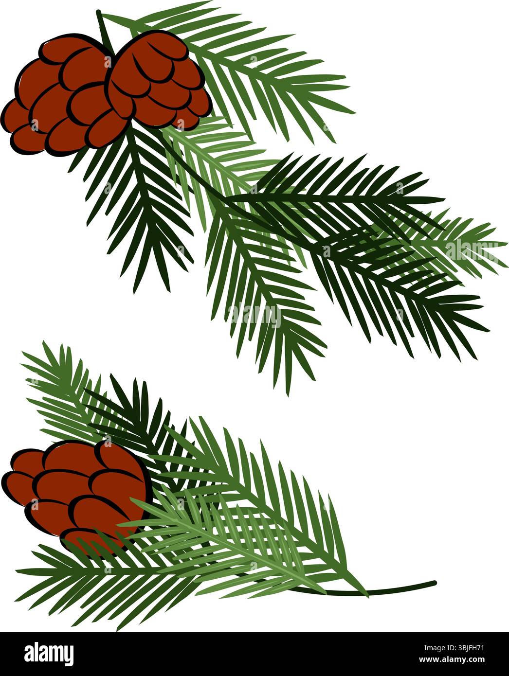 New year christmas pine Stock Vector Images - Alamy