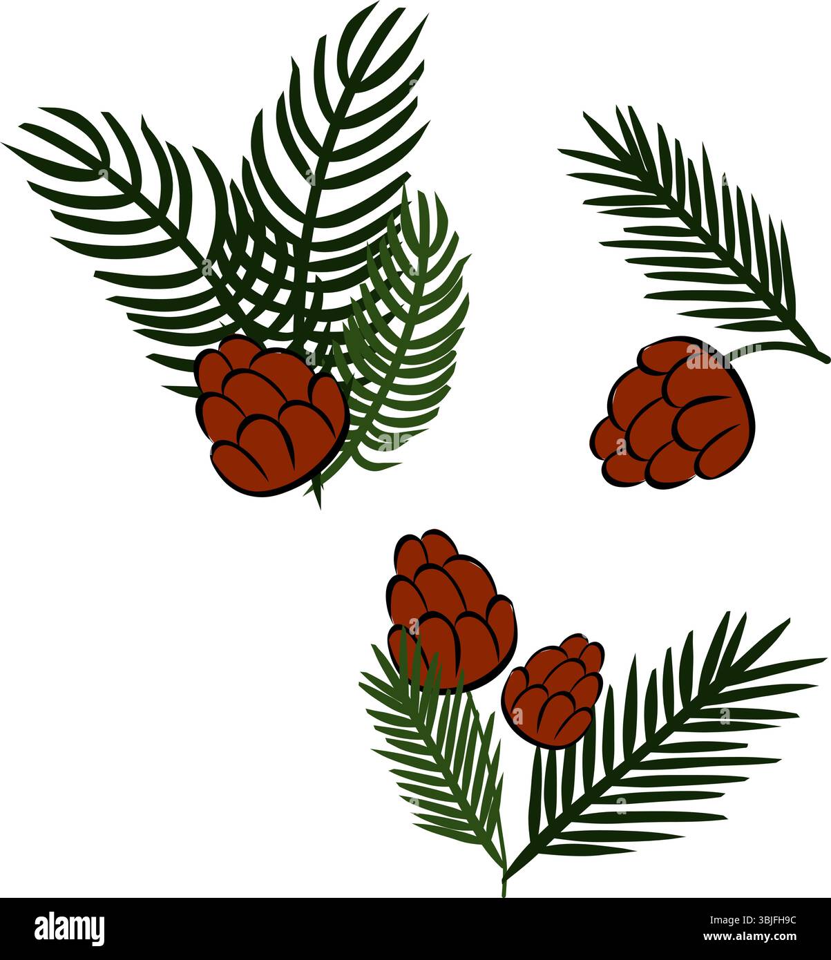 Line pine tree flower Cut Out Stock Images & Pictures - Alamy