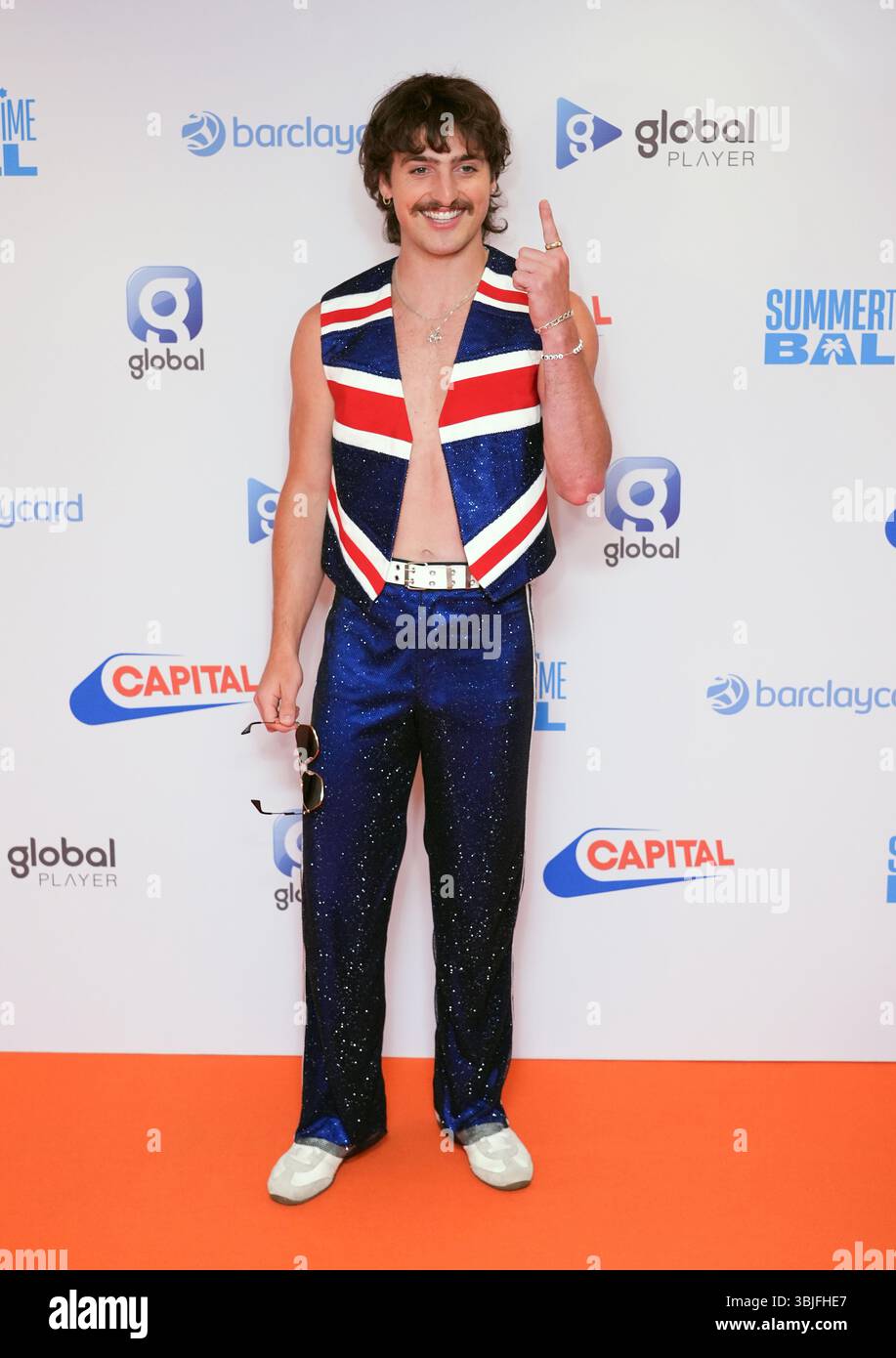 Benson Boone backstage during Capital's Summertime Ball with ...
