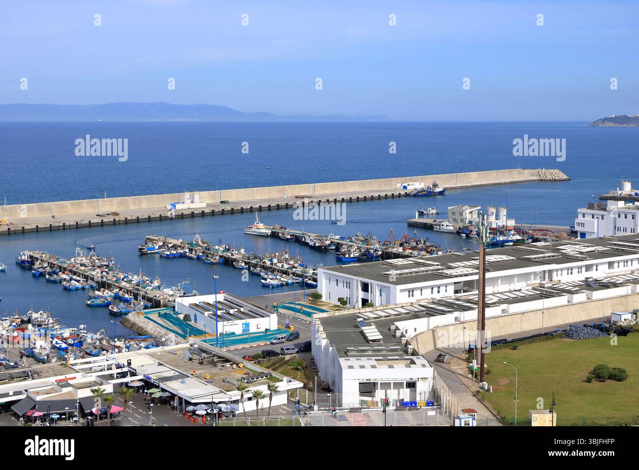 Tangier at Strait of Gibraltar, Morocco - February 17 2025: view to the ...