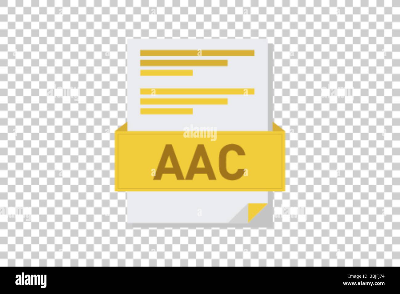 Vector illustration of AAC document icon on transparent background ...