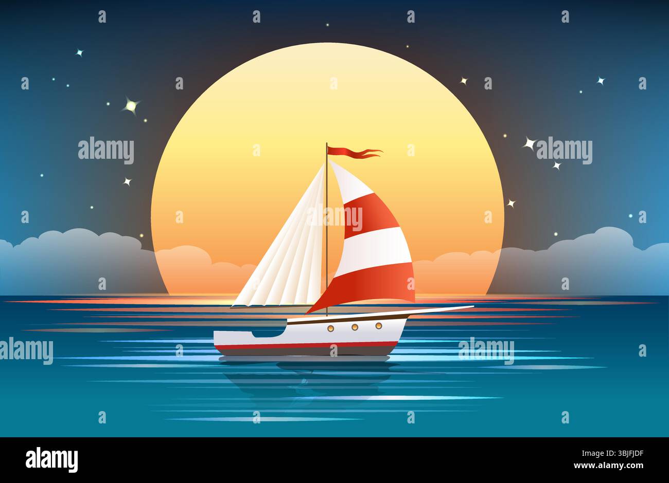Floating in flat boat Stock Vector Images - Alamy