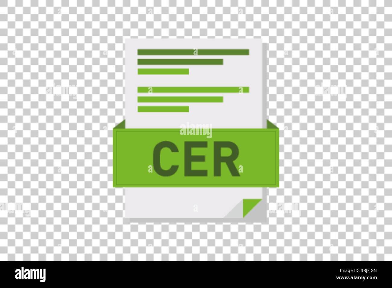 Vector illustration of CER document icon on transparent background ...
