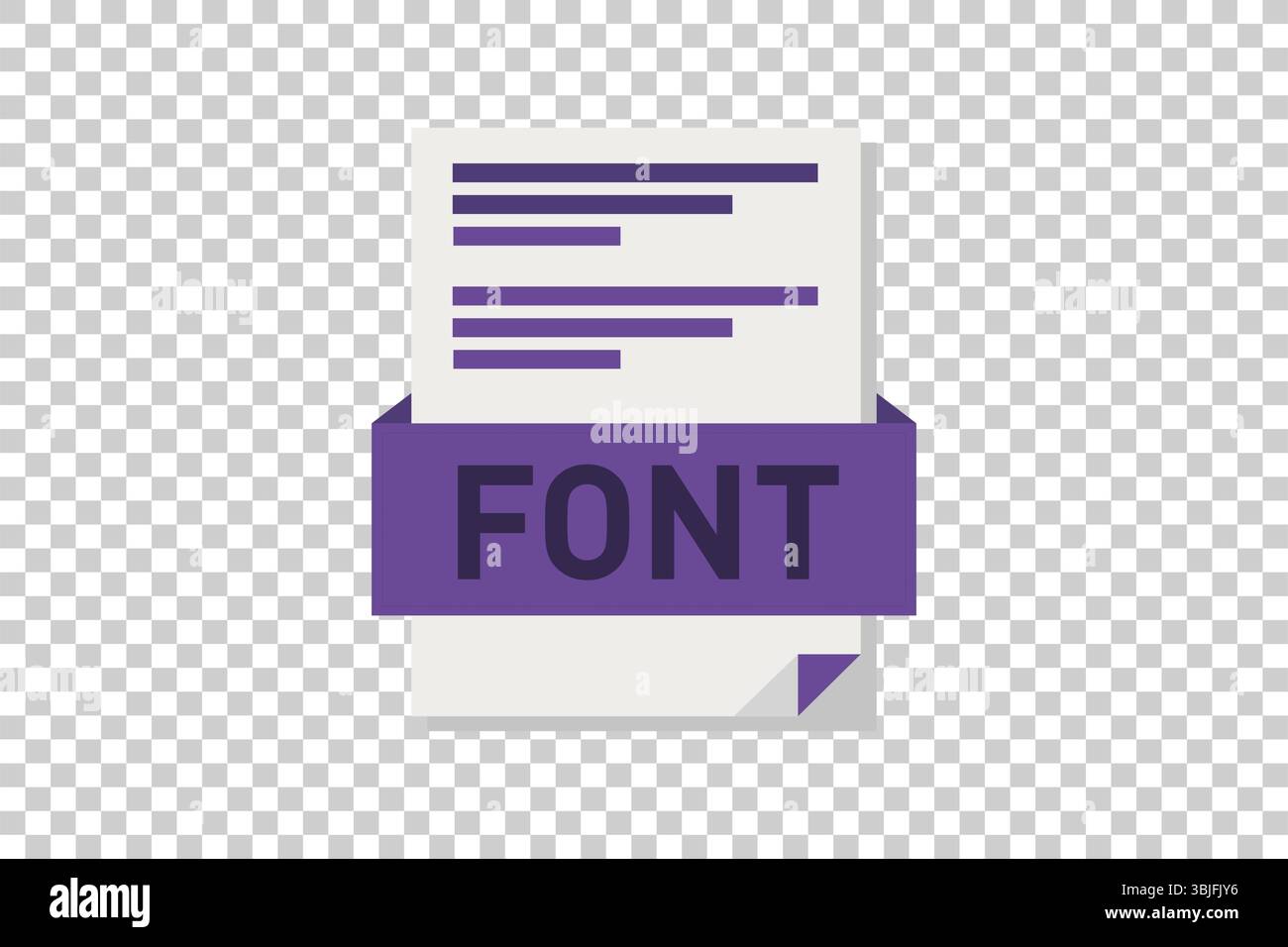 Vector illustration of FONT document icon on transparent background ...