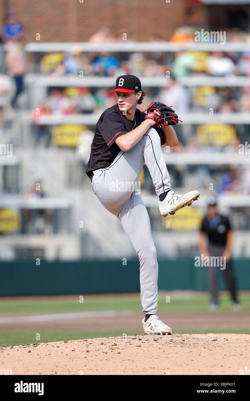 Birmingham Barons starting pitcher Noah Schultz (22) in action against ...