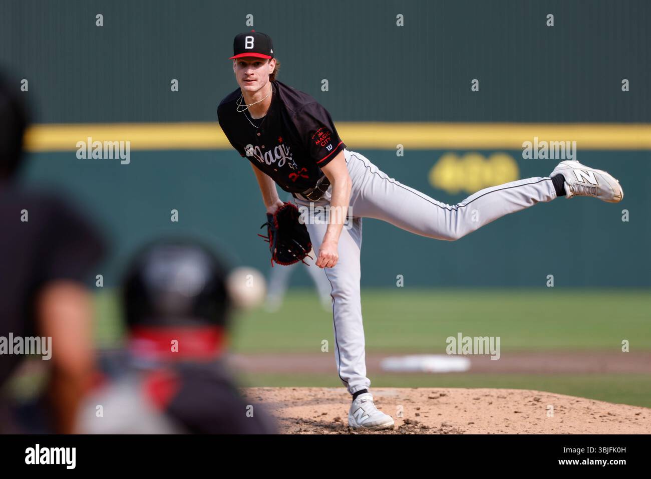 Birmingham Barons starting pitcher Noah Schultz (22) in action against ...