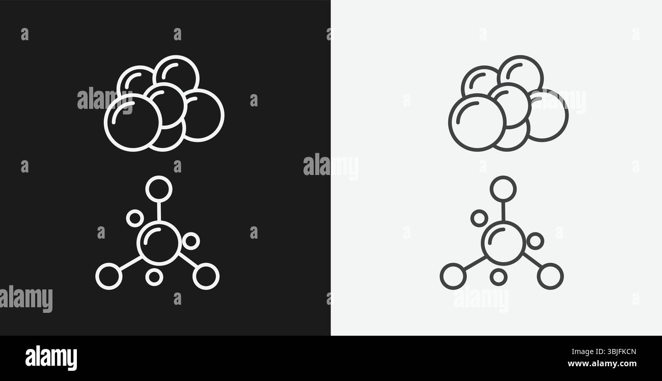 Cluster of Bubbles and Molecular Structure on Black and White ...