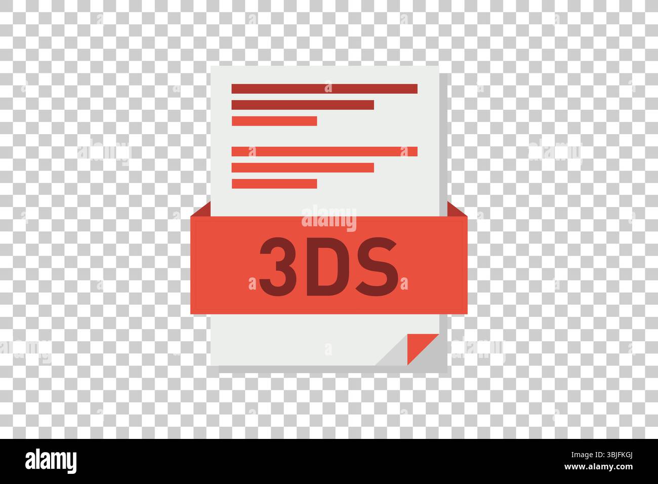 Vector illustration of 3DS document icon on transparent background ...