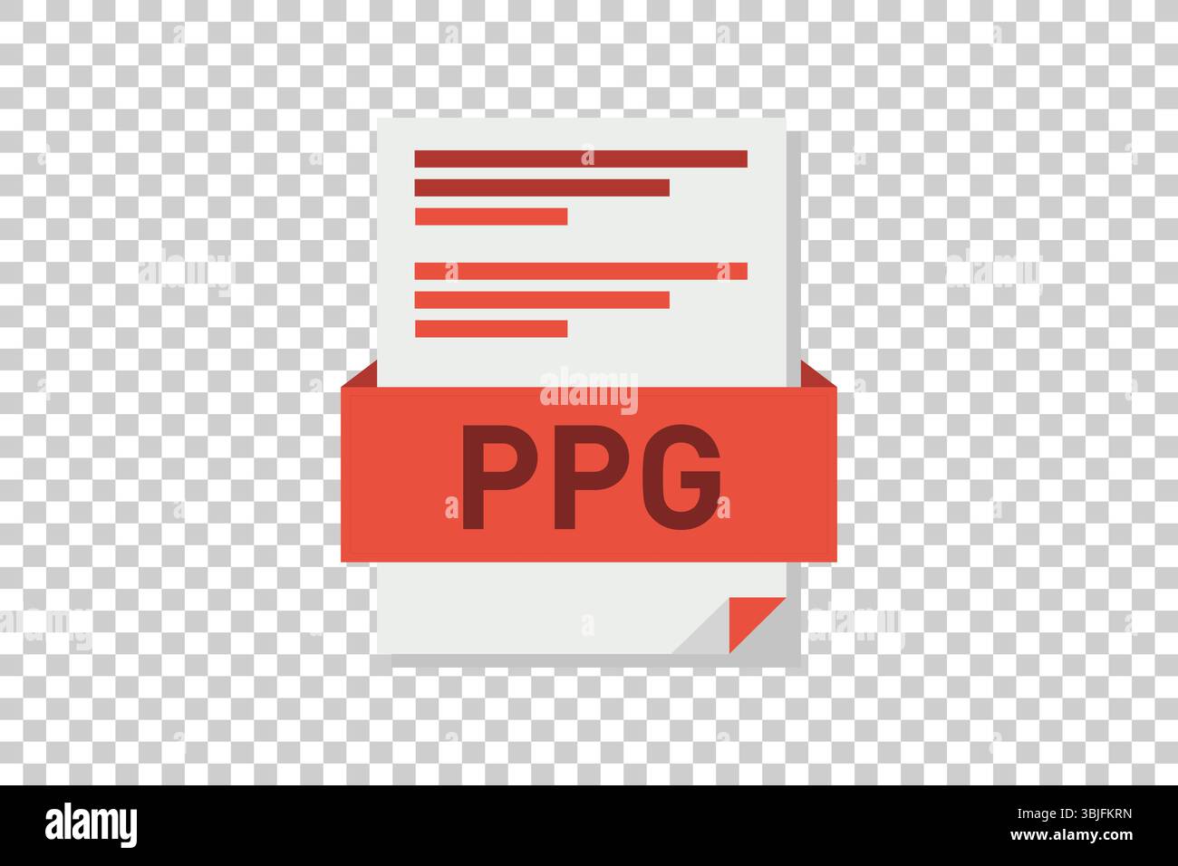 Vector illustration of PPG document icon on transparent background ...