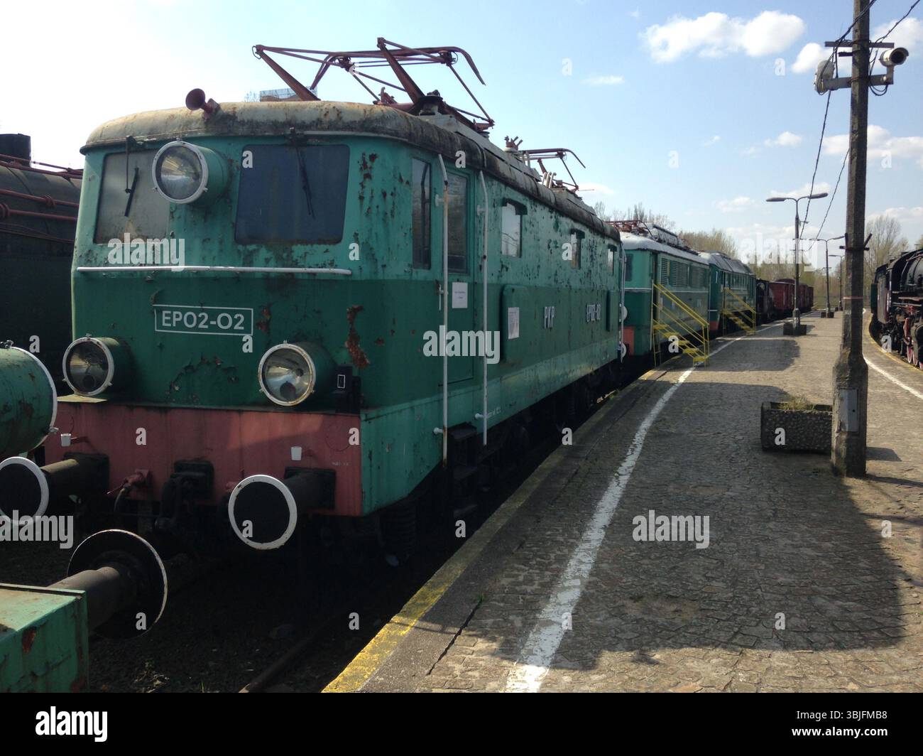 Electric locomotives on display at the Warsaw Railway Museum ...