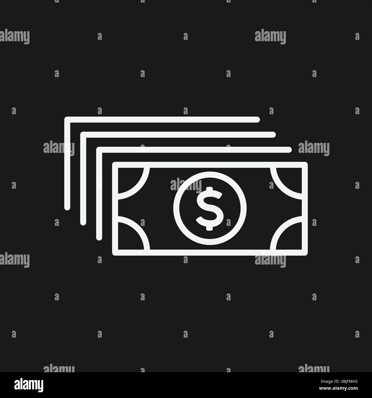 Stack of Dollar Bills on Black Background, Representing Cash, Money, or ...
