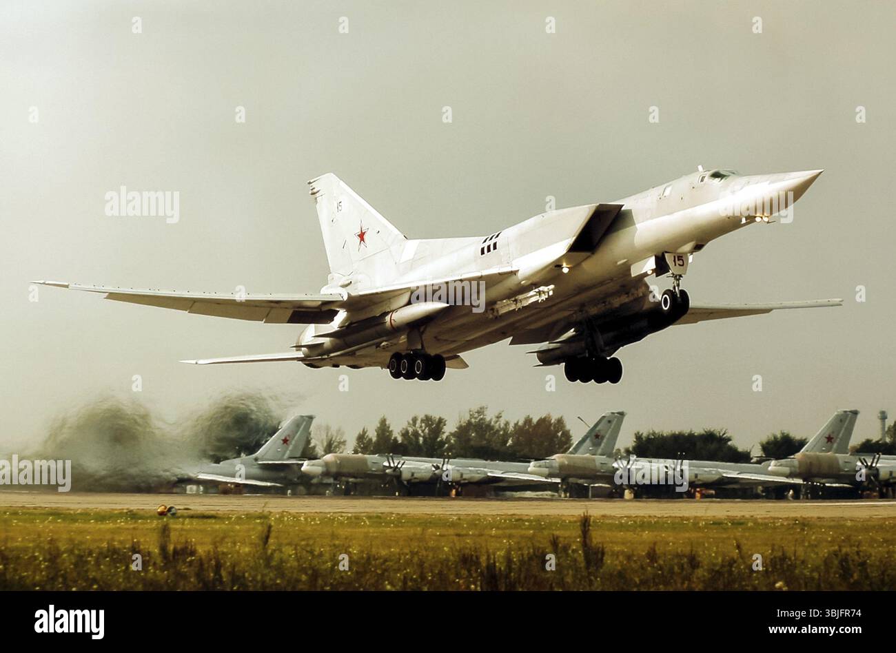 Moscow, Russia - February 23, 2012: Tu-160 strategic bomber of the ...