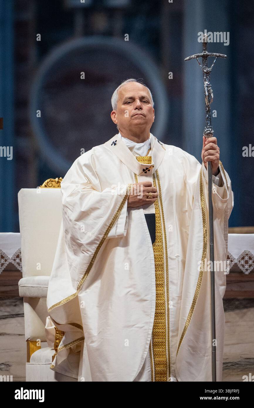 Vatican, Vatican. 15th June, 2025. Pope Leo XIV holds the pastoral ...