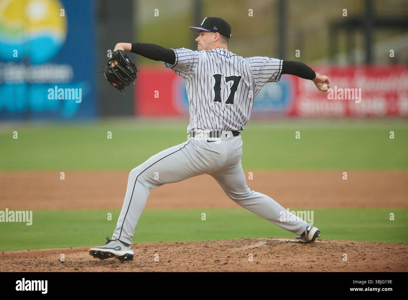 Winston-Salem Dash pitcher Morris Austin (17) delivers a pitch during a ...