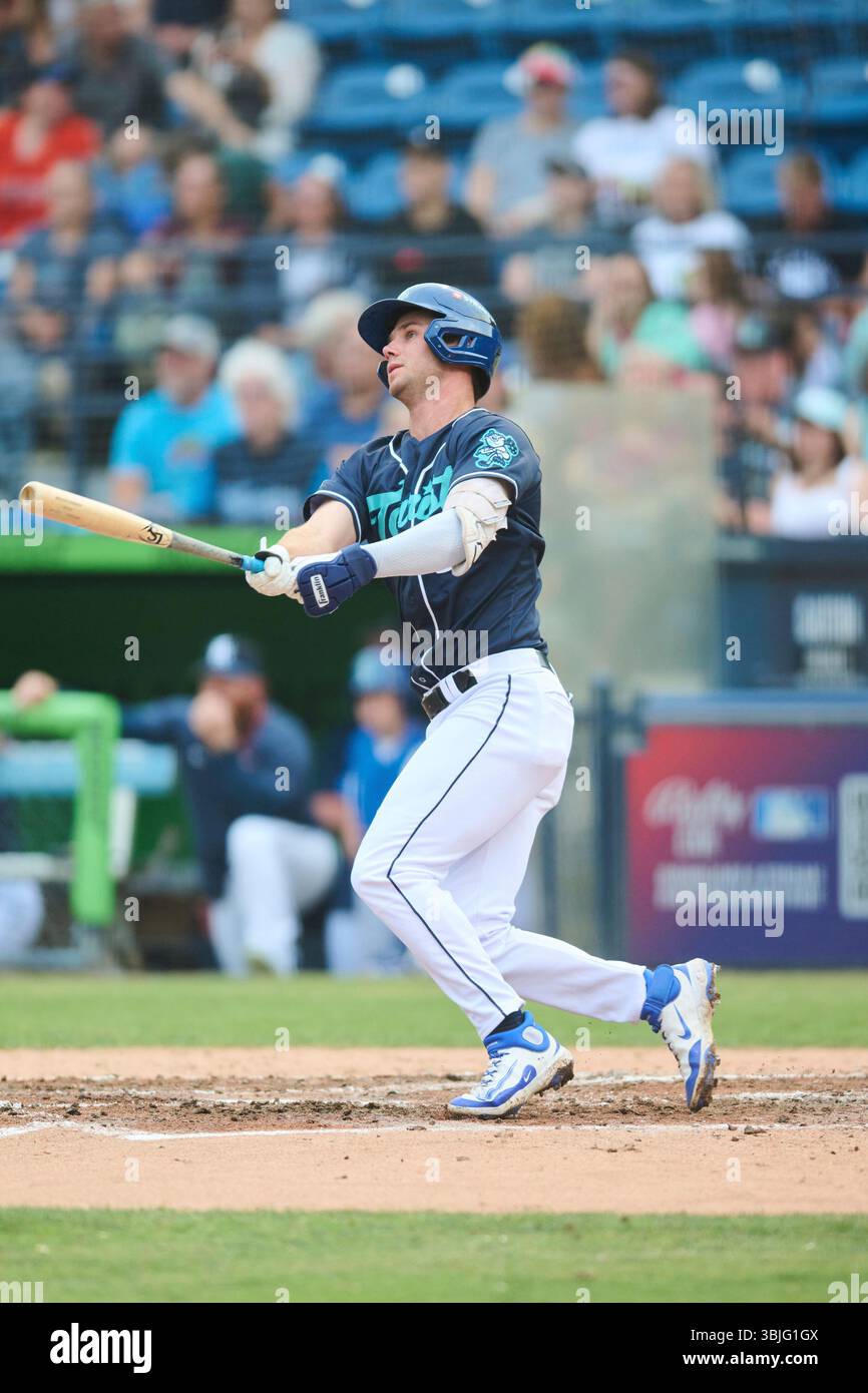 Asheville Tourists Tyler Whitaker (27) at bat during a game against the ...