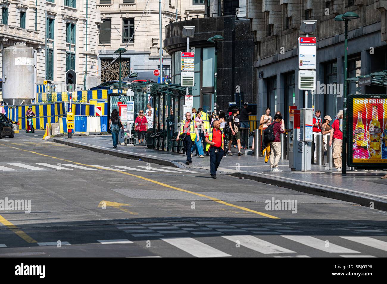 MIVB STIB regional bus stop at the Brussels central station, Belgium 15 ...