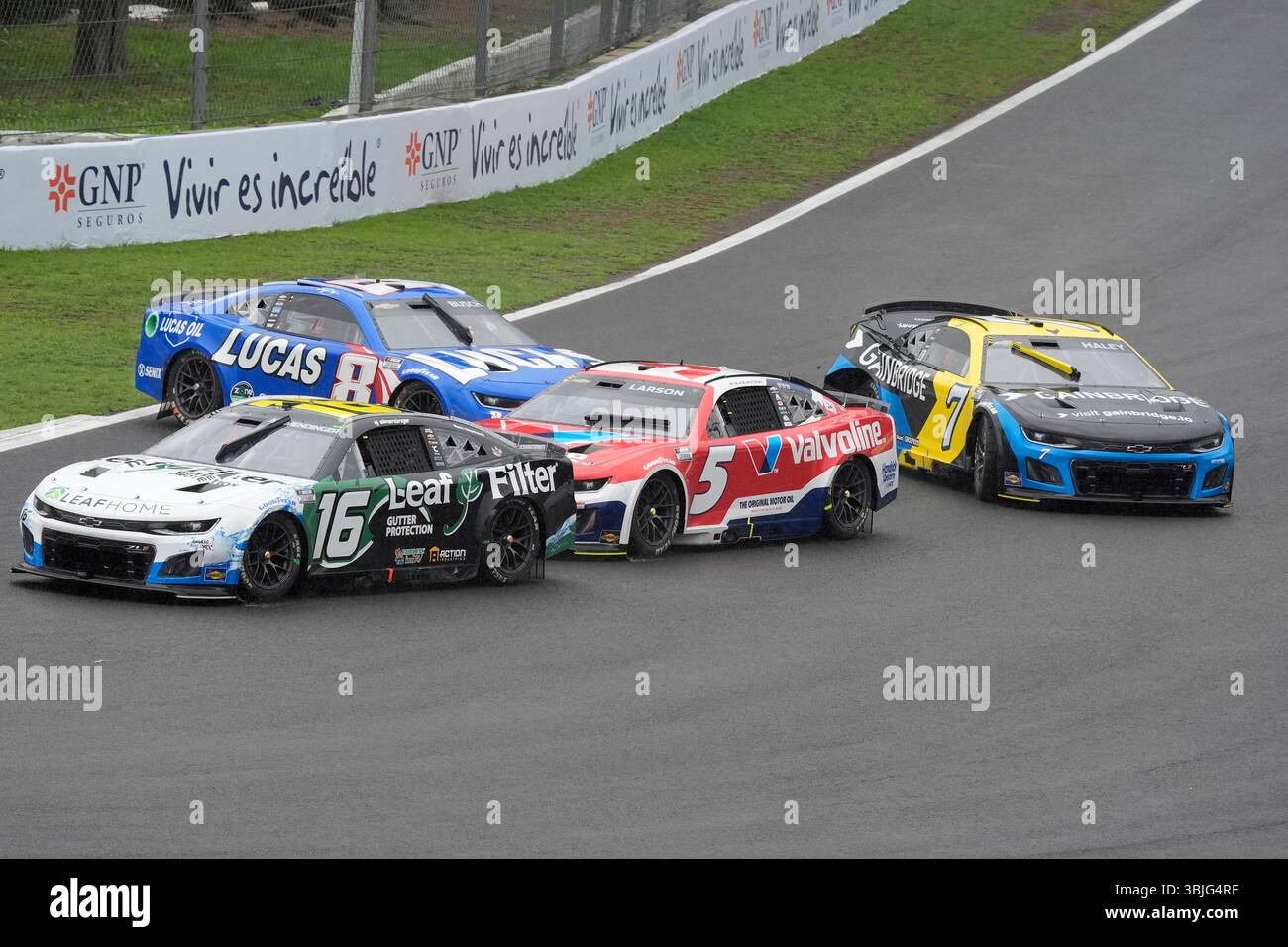 Kyle Busch (8) AJ Allmendinger (16) Kyle Larson (5) and Justin Haley (7 ...