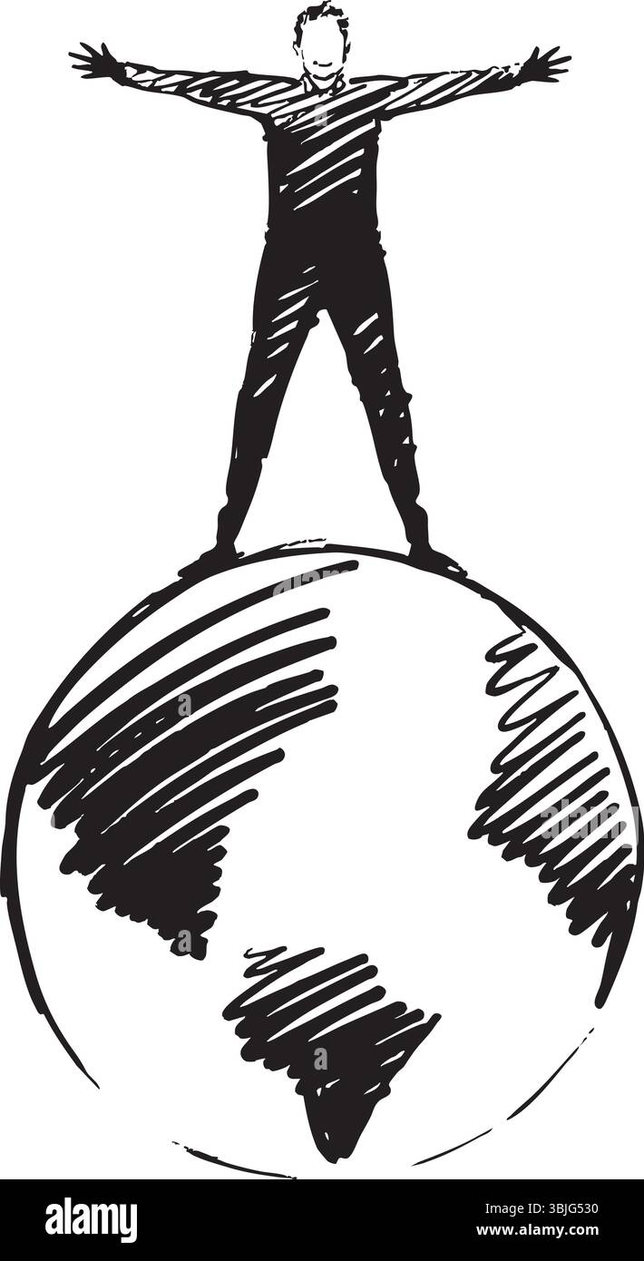 A Person Standing Proudly on a Globe Fully Embracing Their Global ...