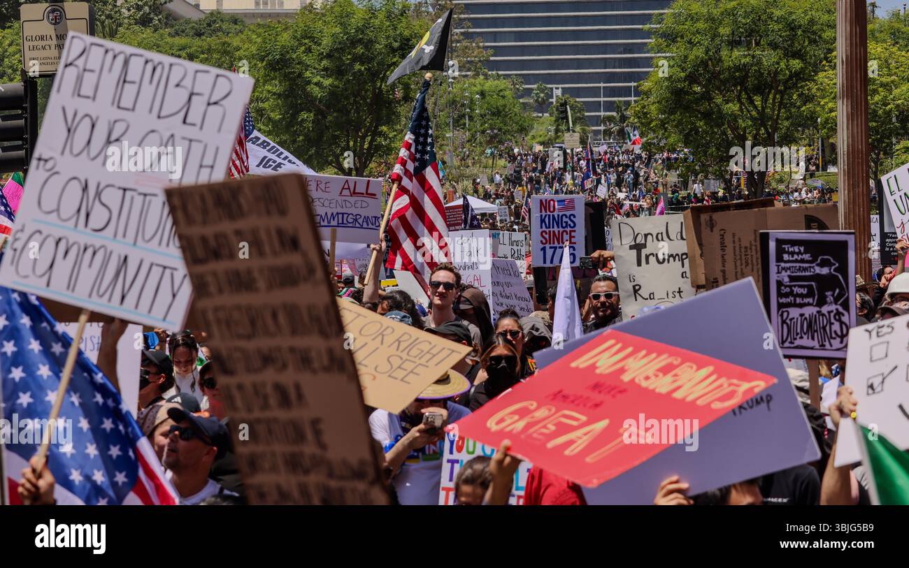 June 14, 2025, Los Angeles, Ca, USA: No Kings Protest on June 14, 2025 ...
