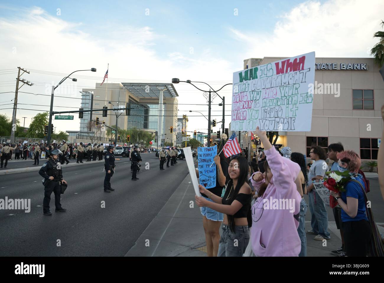 Las Vegas, USA. 14th June, 2025. Henderson Police officers stand guard ...