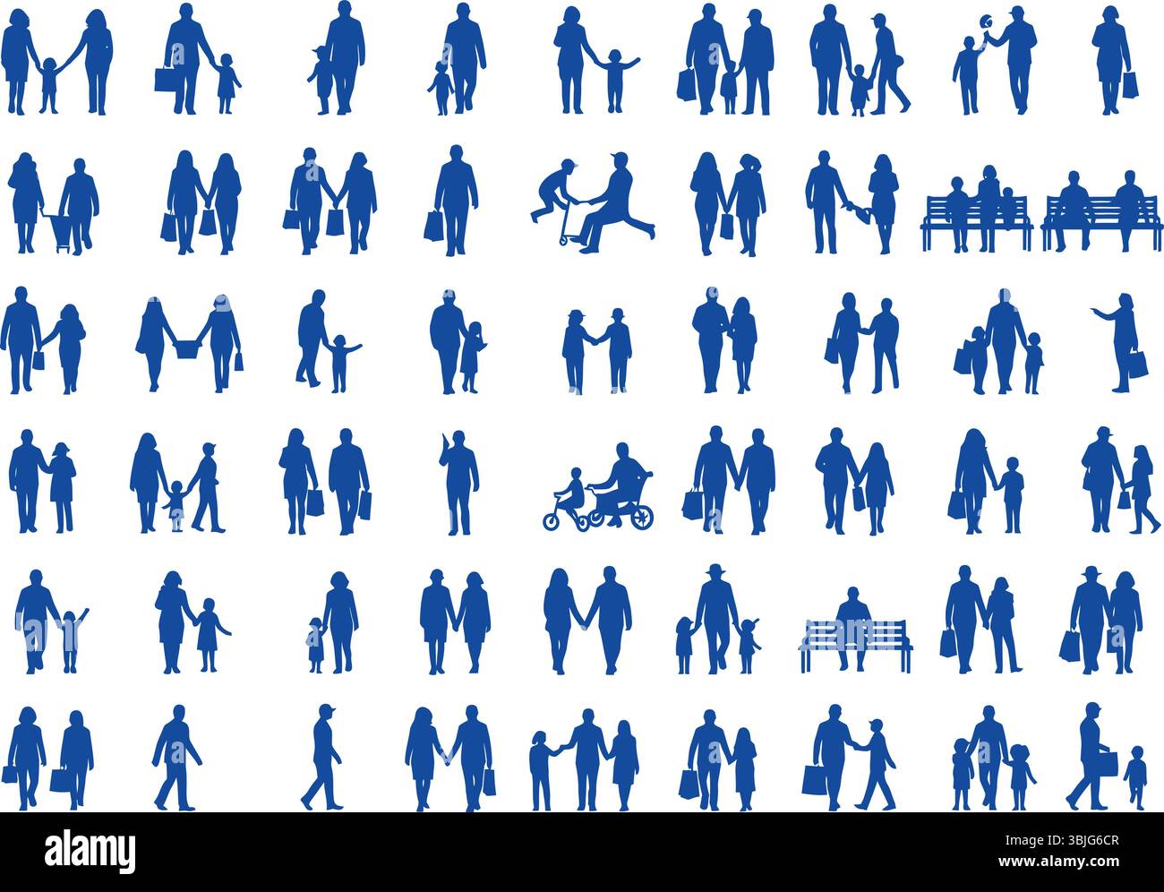 Comprehensive Vector Collection of People Silhouettes for Family and ...